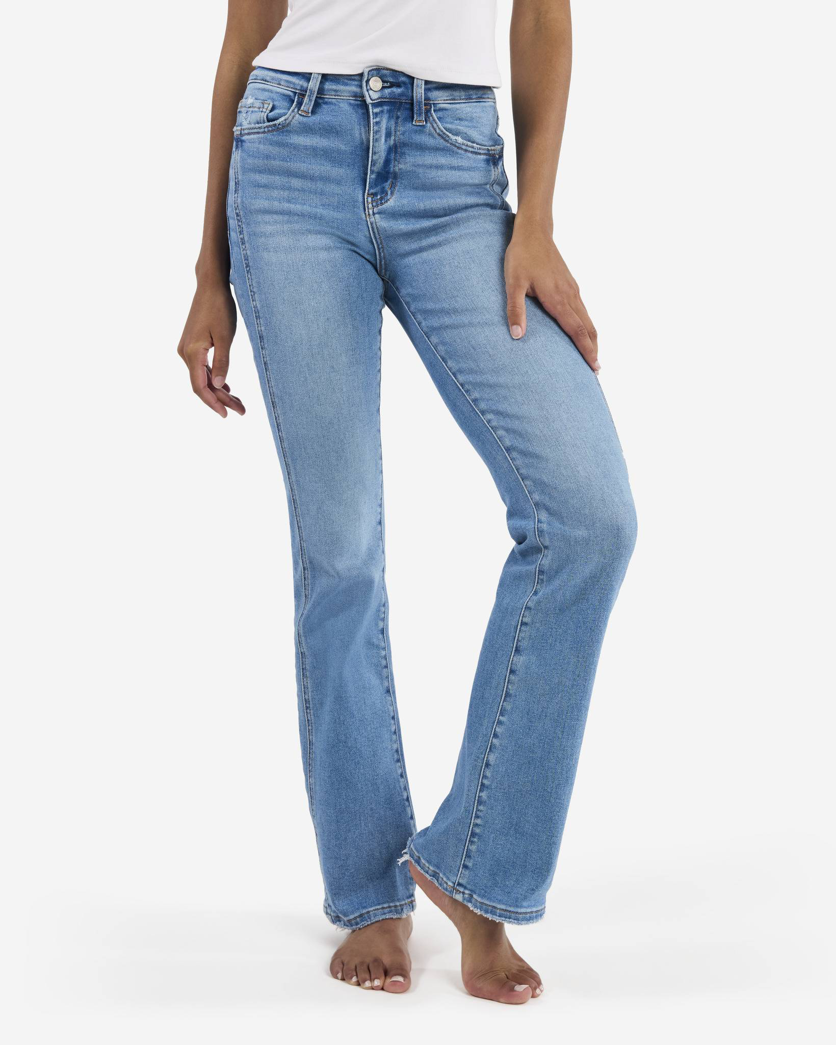 Light Wash High Rise Bootcut Side Panel Jeans | Love Vervet | The Paper ...
