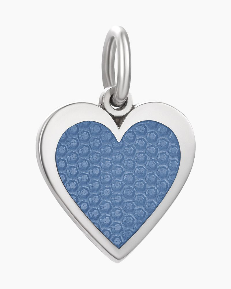 Sterling Silver Medium Heart Pendant in French Blue | Colby Davis Of ...