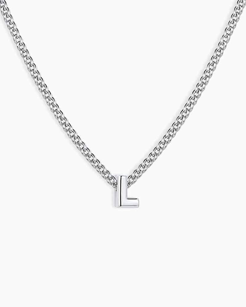 L Wilder Mini Alphabet Necklace in Silver | Gorjana | The Paper Store