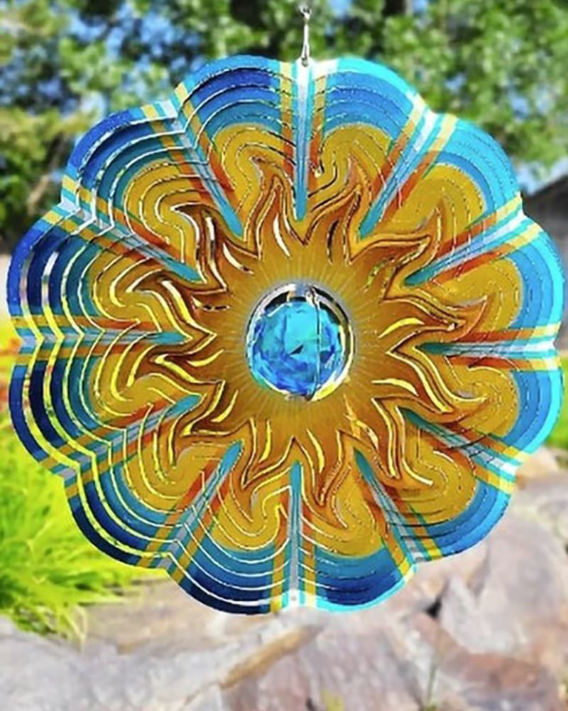 Crystal Aqua Sun 12-Inch Wind Spinner | Spinfinity Designs | The Paper ...