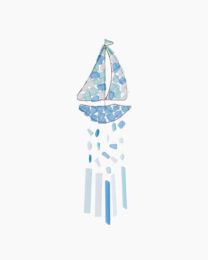 Sailboat Sea Glass Wind Chime | Ganz | The Paper Store
