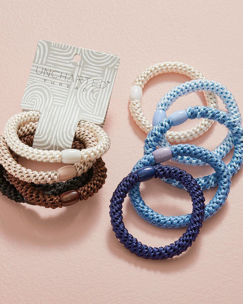 Blues Woven Hair Ties (Pack of 5) | Never Better | The Paper Store