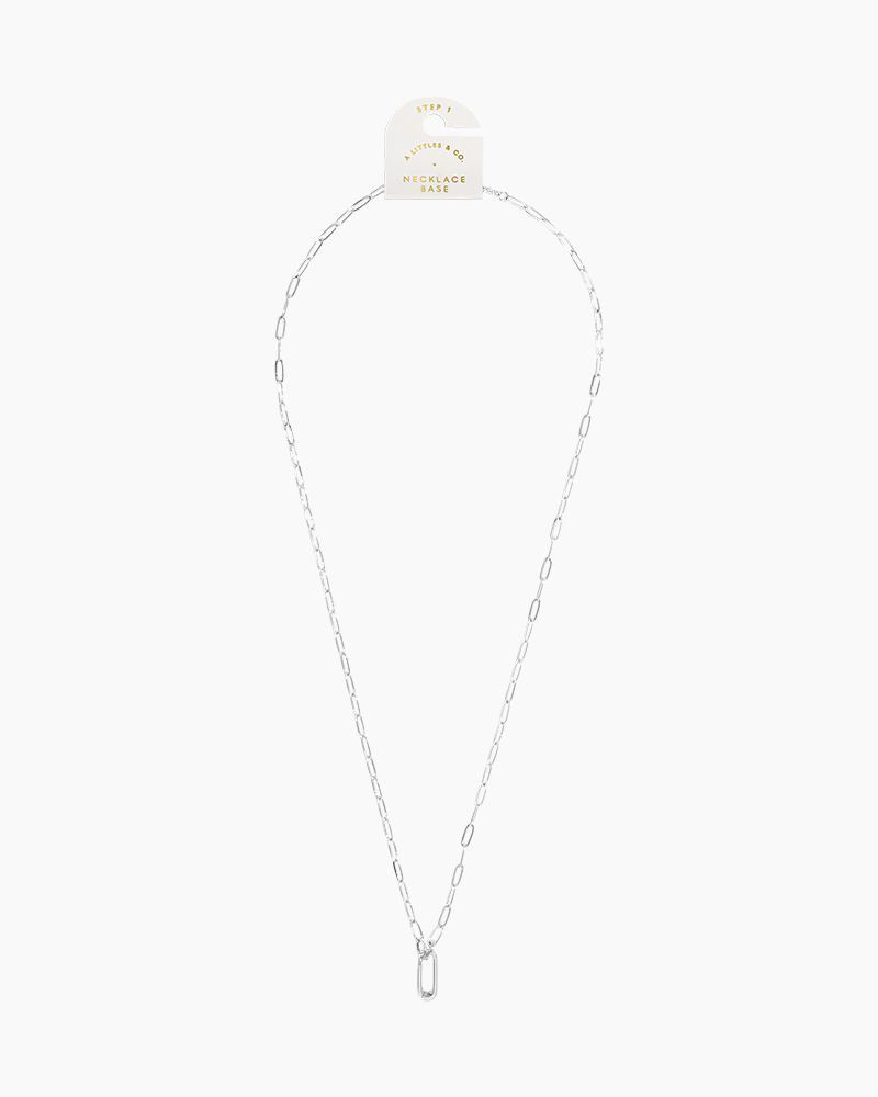 Oval Chain Charm Necklace in Silver | A Littles & Co | The Paper Store