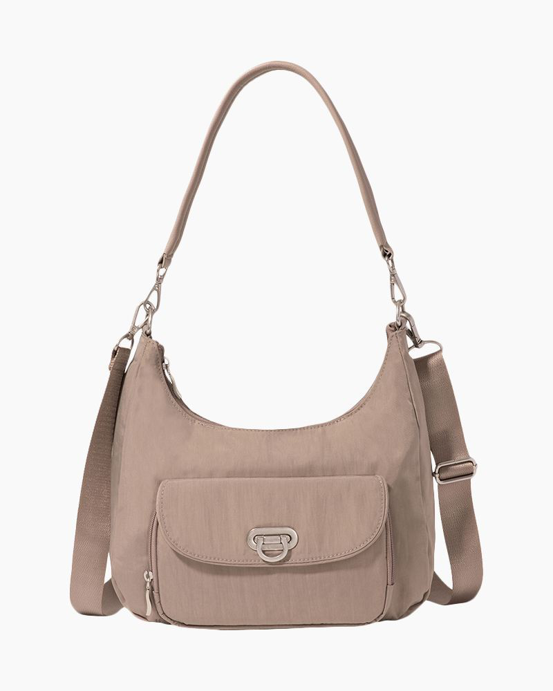 Coastal Flip Lock Half Moon Bag in Moonrock | Baggallini | The Paper Store