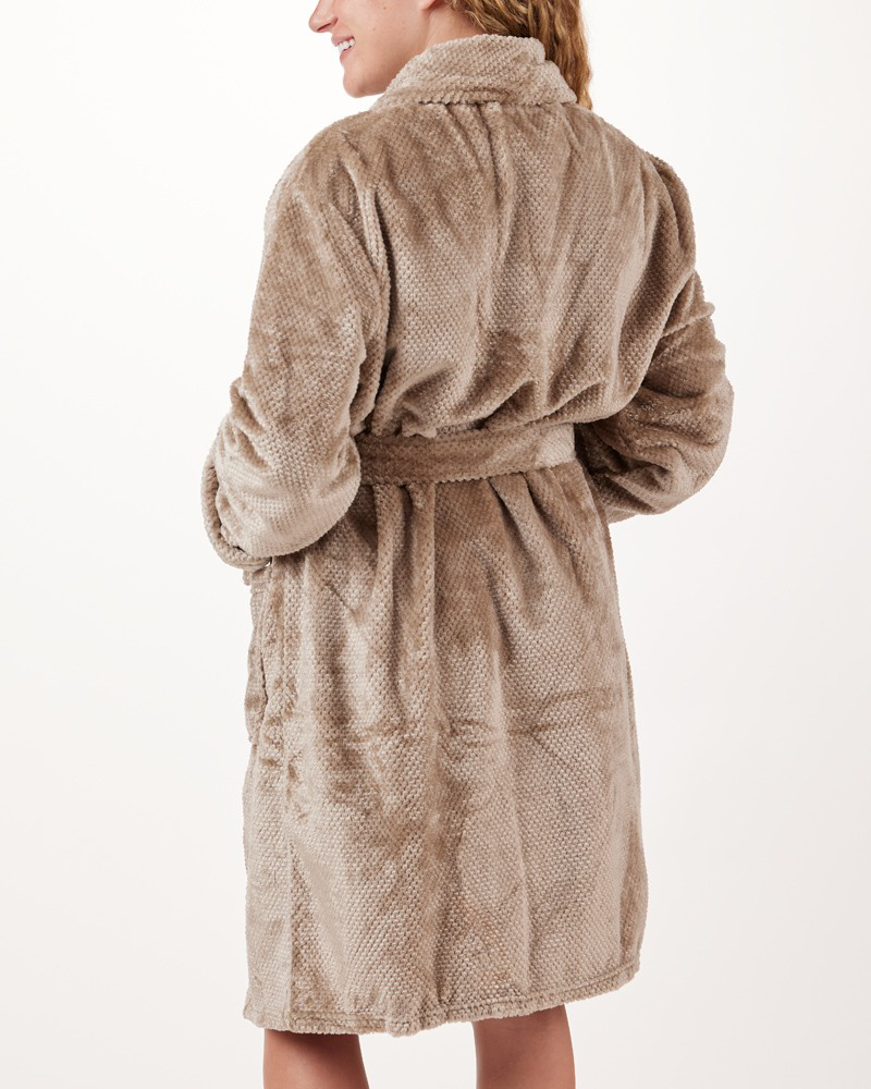 Luxury Textured Jacquard Robe in Tan | Mosaic Bath And Spa | The Paper ...
