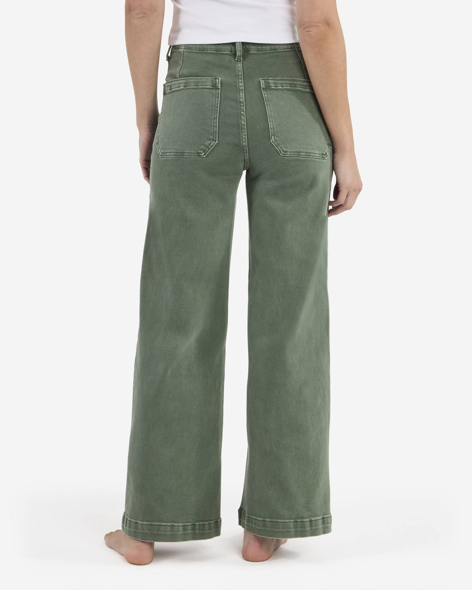 High Rise Wide Leg Jeans in Green Denim | Sss And E Inc DBA Mica Denim ...
