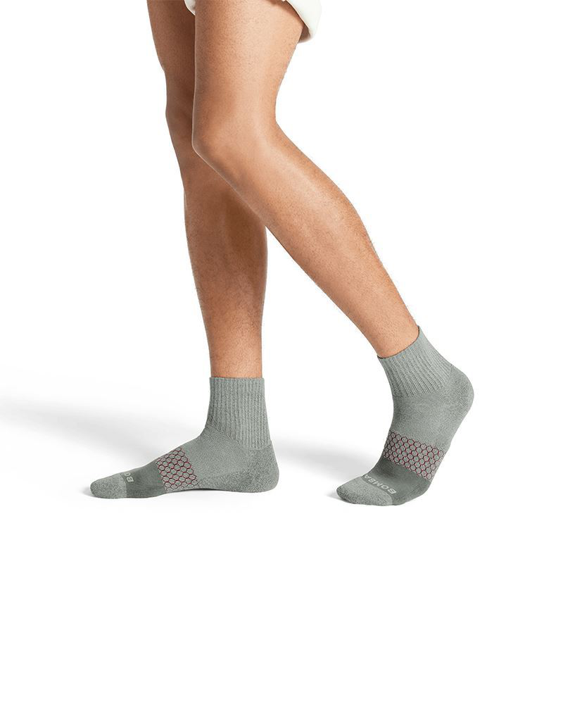 Toe Block Quarter Socks in Putty Green | Bombas | The Paper Store