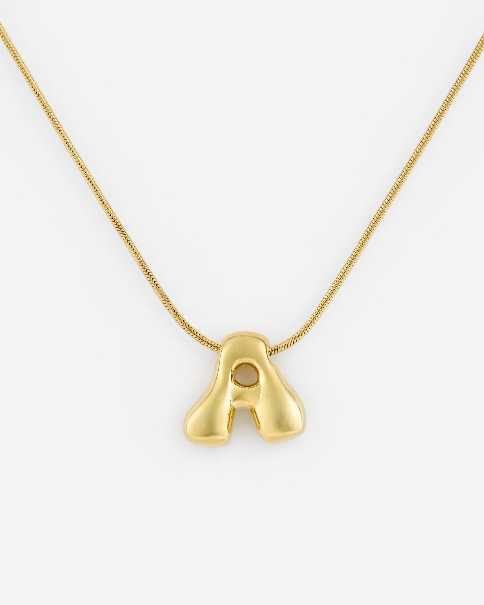 A Bubble Initial Pendant Necklace in Gold | Uncharted Threads | The ...