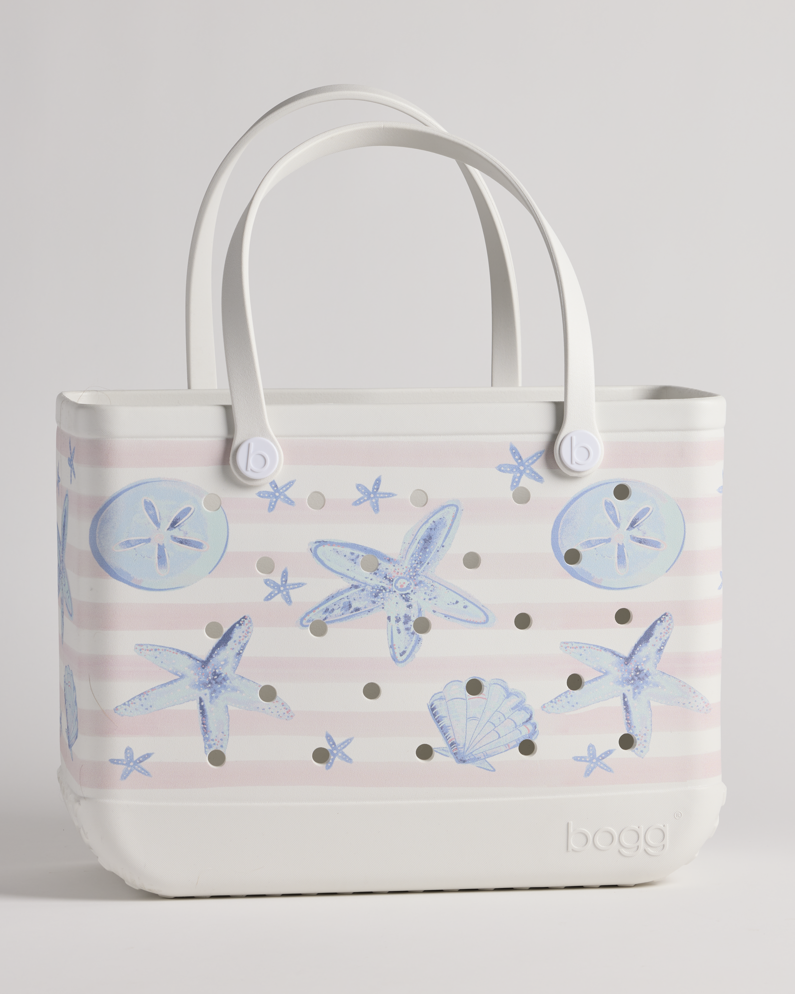 Exclusive Original Bogg Bag in Pink Stripes and Blue Shells | Bogg Bag ...