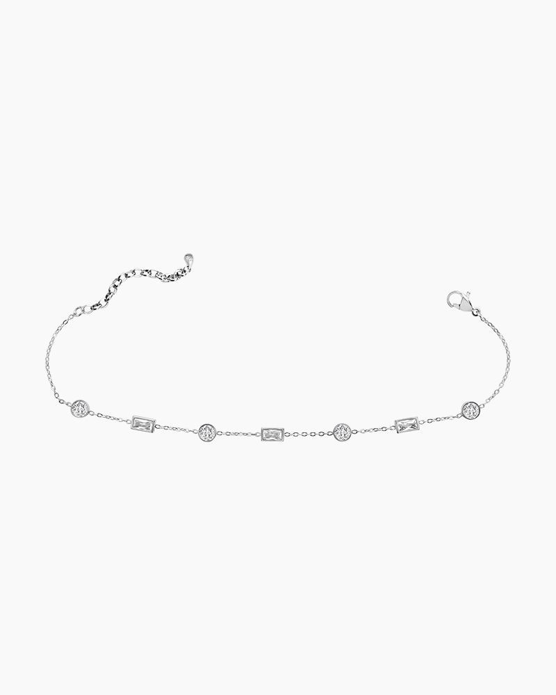 Anacapri Clear Crystal Anklet In Silver Isla The Paper Store