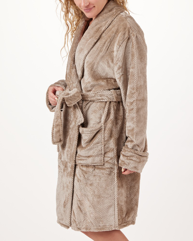 Luxury Textured Jacquard Robe in Tan | Mosaic Bath And Spa | The Paper ...