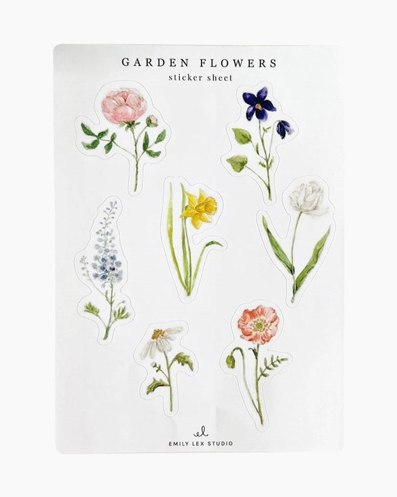 Garden Flowers Sticker Sheets | EMILY LEX STUDIO | The Paper Store