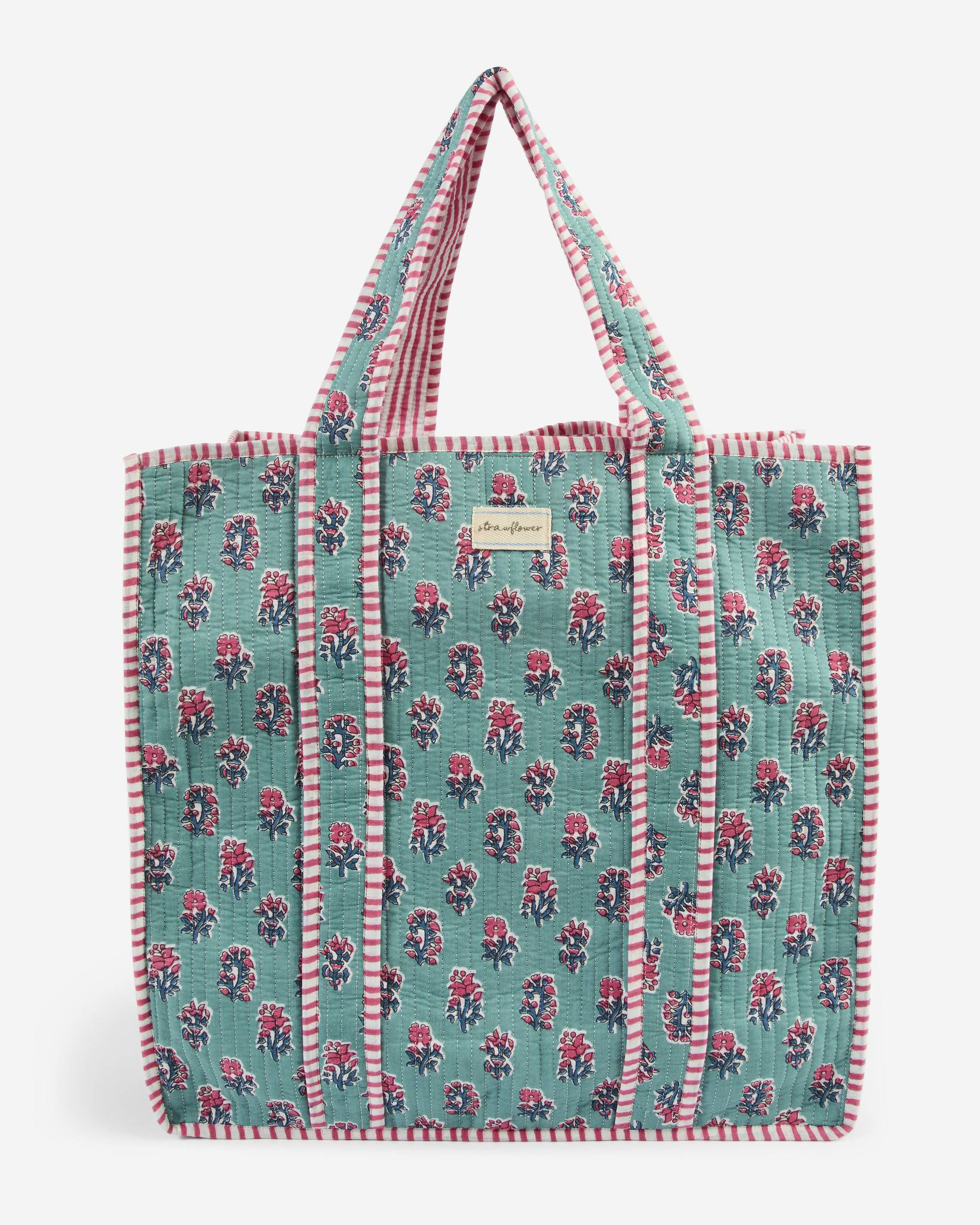 Victoria Quilted Block Print Tote Bag | Strawflower | The Paper Store