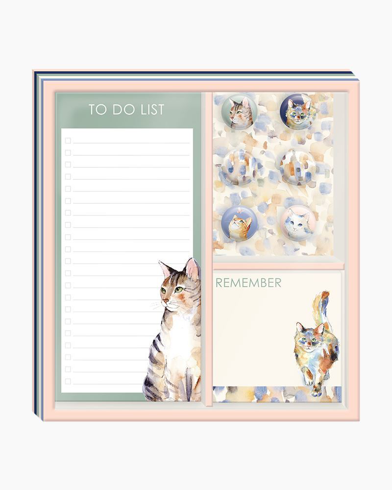 Watercolor Cats Notepads and Magnets Set | Punch Studio | The Paper Store
