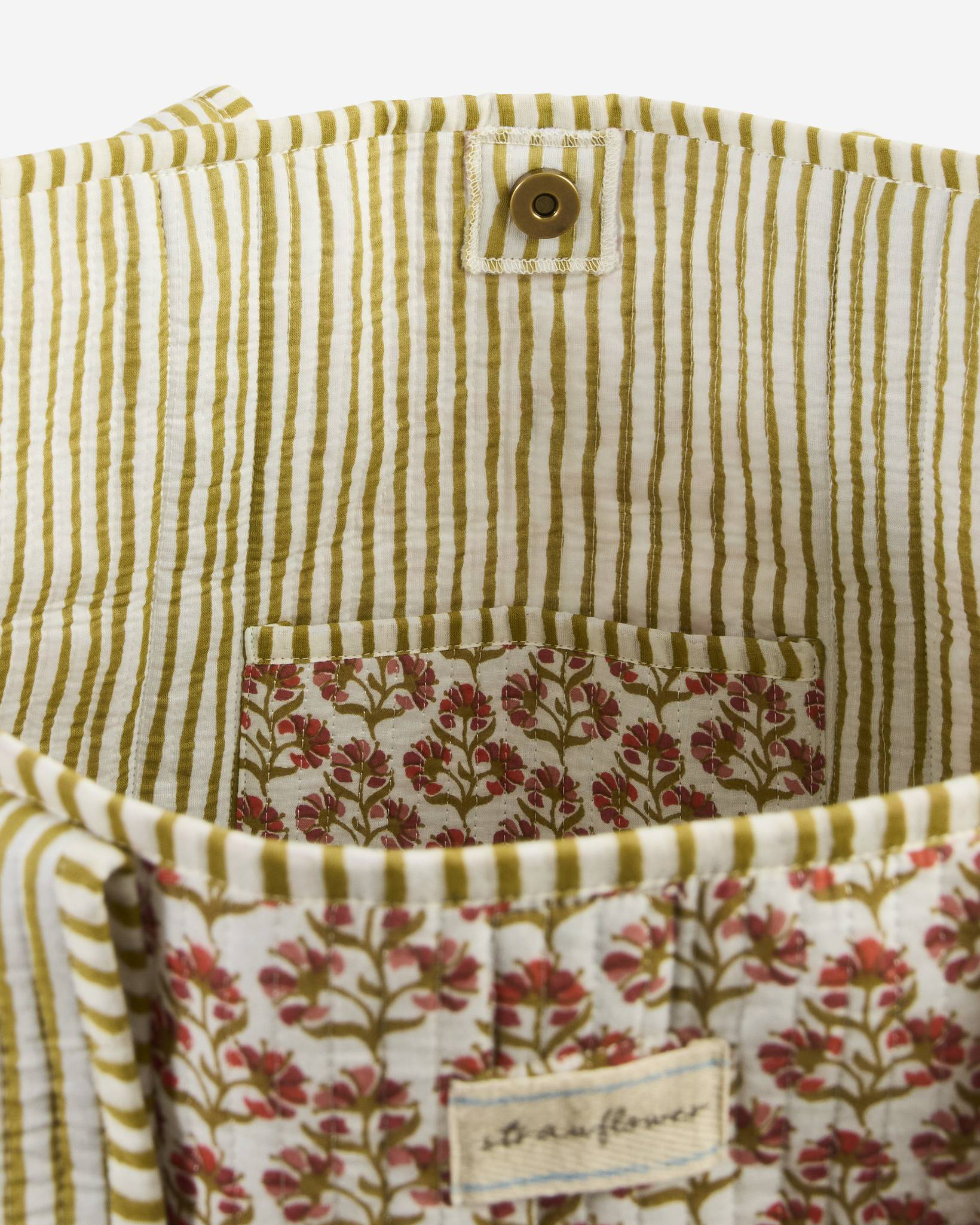 Hazel Quilted Block Print Tote Bag | Strawflower | The Paper Store