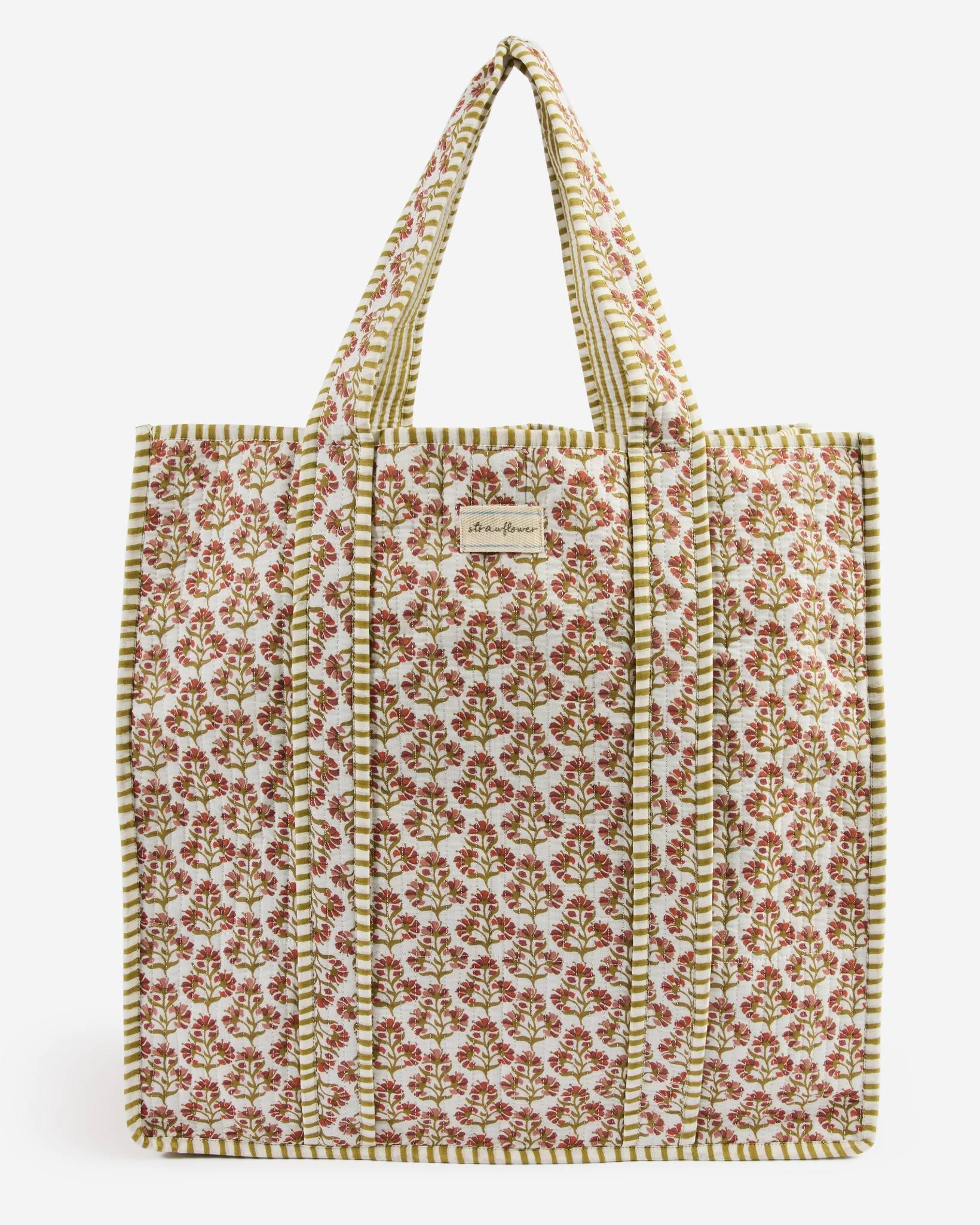 Hazel Quilted Block Print Tote Bag | Strawflower | The Paper Store
