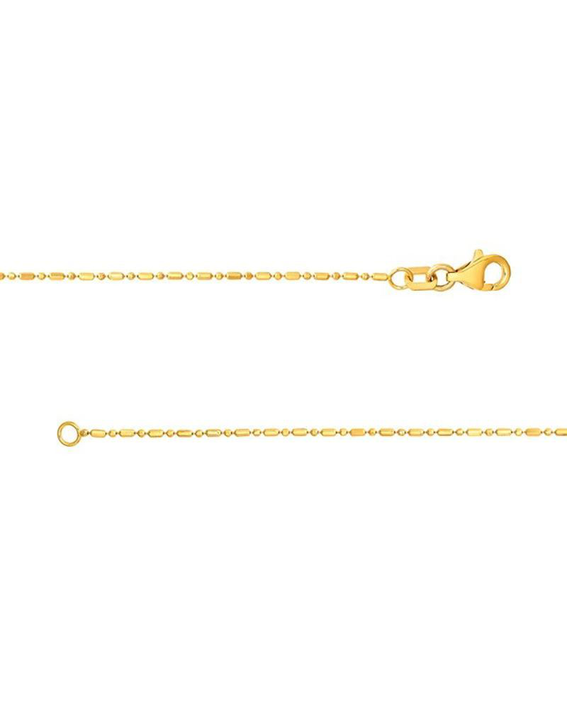 1.0mm DC Bead and Bar Chain Necklace in Gold | Midas Chain Inc | The ...