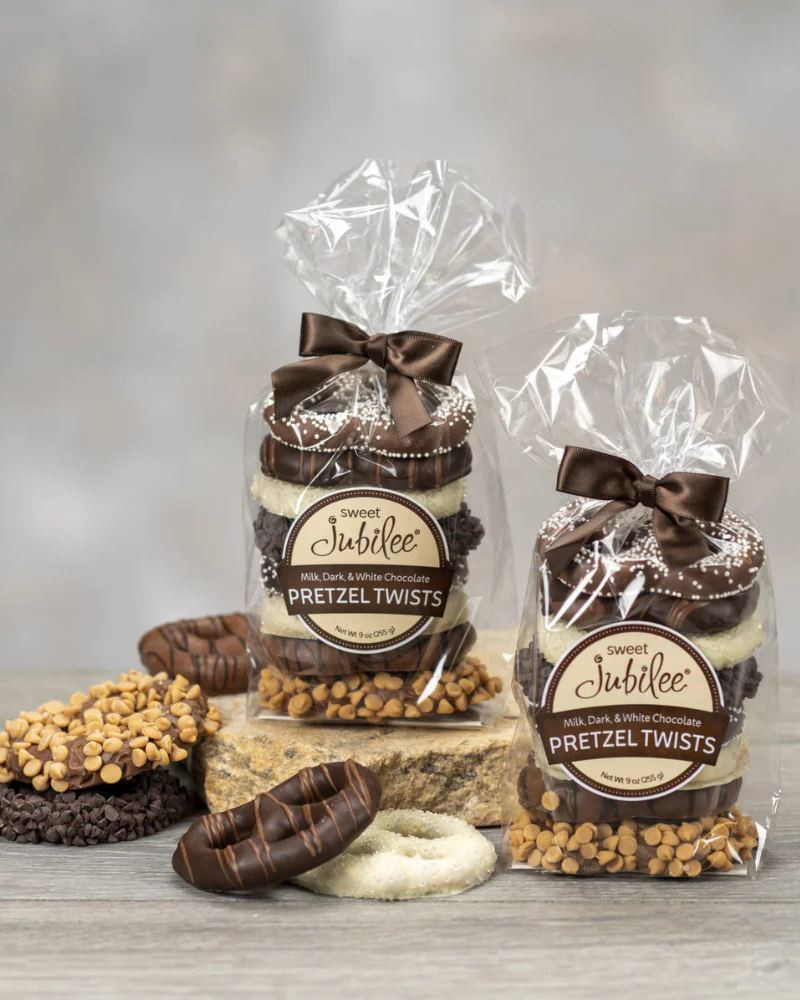 Milk, Dark, and White Chocolate Pretzel Twists (Pack of 8) (Inactivated ...