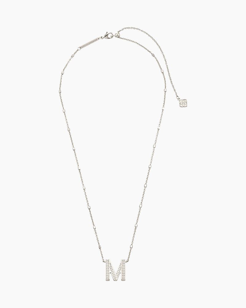 Crystal Letter M Silver Short Pendant Necklace | Kendra Scott | The ...