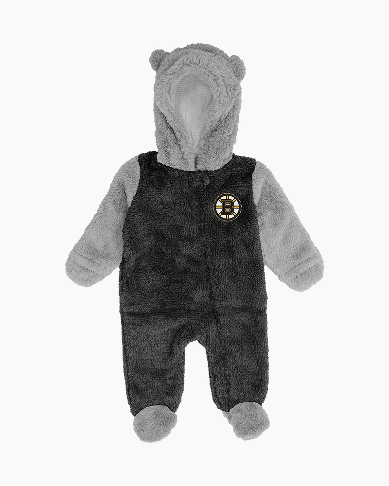 Boston Bruins Teddy Fleece Bunting Sleeper in Black and Grey ...