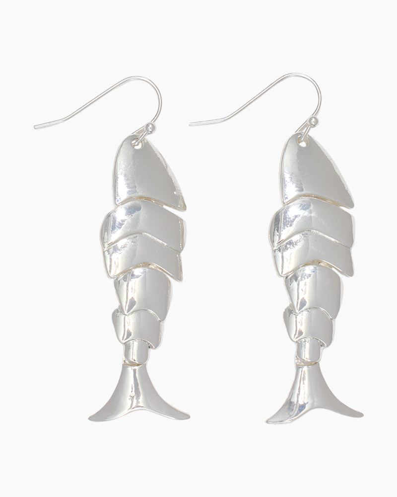 Polished Fish Drop Earrings in Silver | Periwinkle by Barlow | The ...