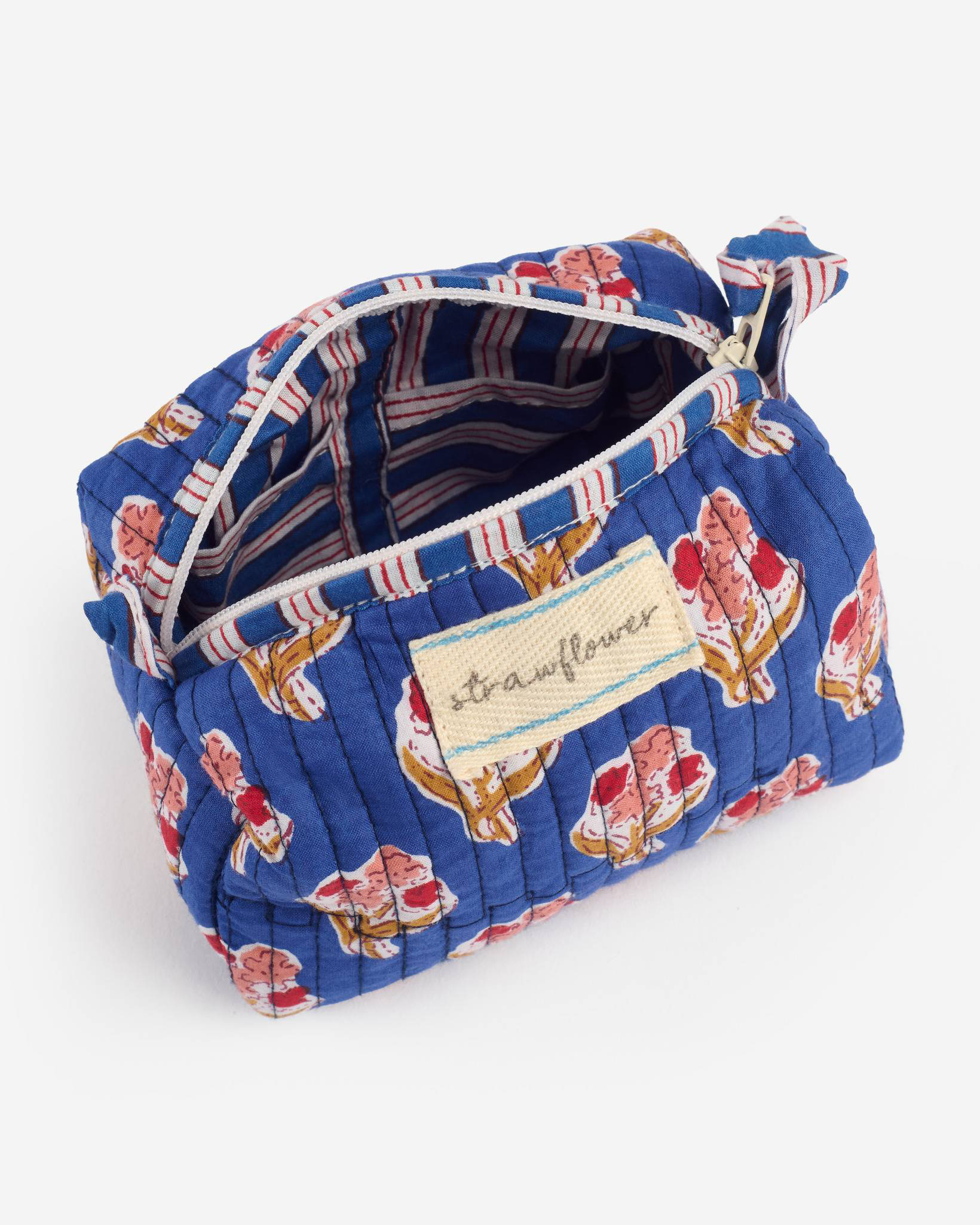 Marjorie Small Quilted Block Print Cosmetic Pouch | Strawflower | The ...