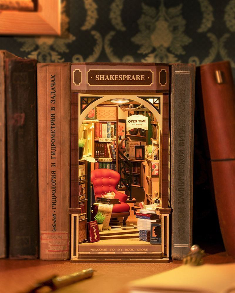 Bookstore DIY Miniature Book Nook Kit | Hands Craft | The Paper Store