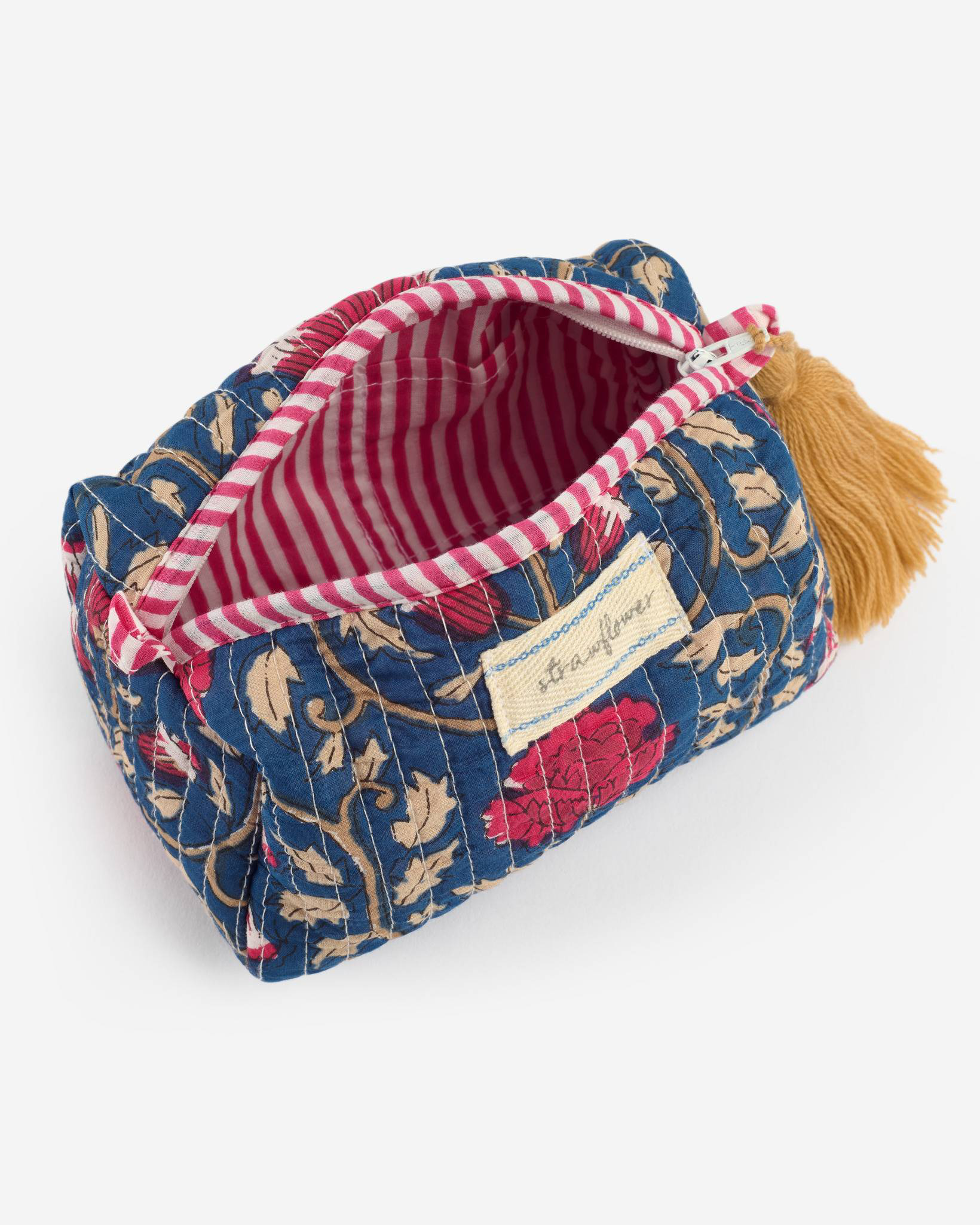 Dakota Small Quilted Block Print Cosmetic Pouch | Strawflower | The ...