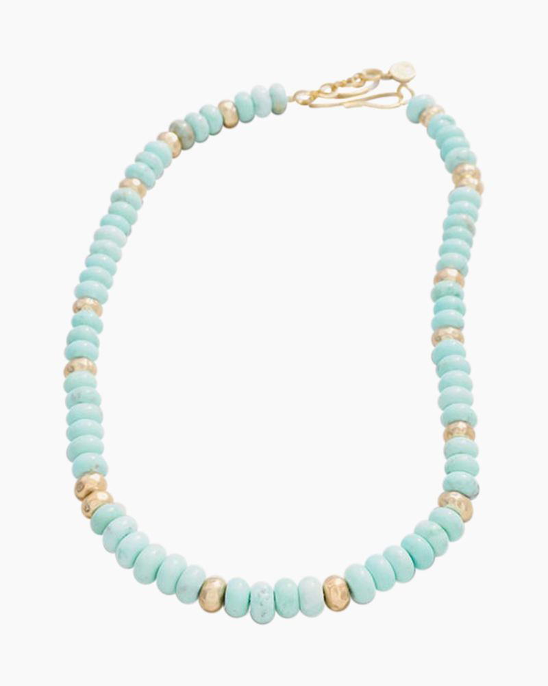 Light Turquoise Tommy Stone Necklace in Gold | Spartina 449 | The Paper ...