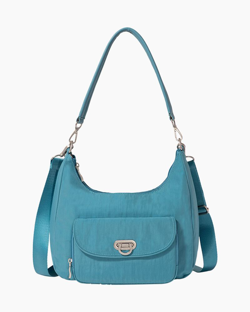 Coastal Flip Lock Half Moon Bag in Seaside Blue | Baggallini | The ...
