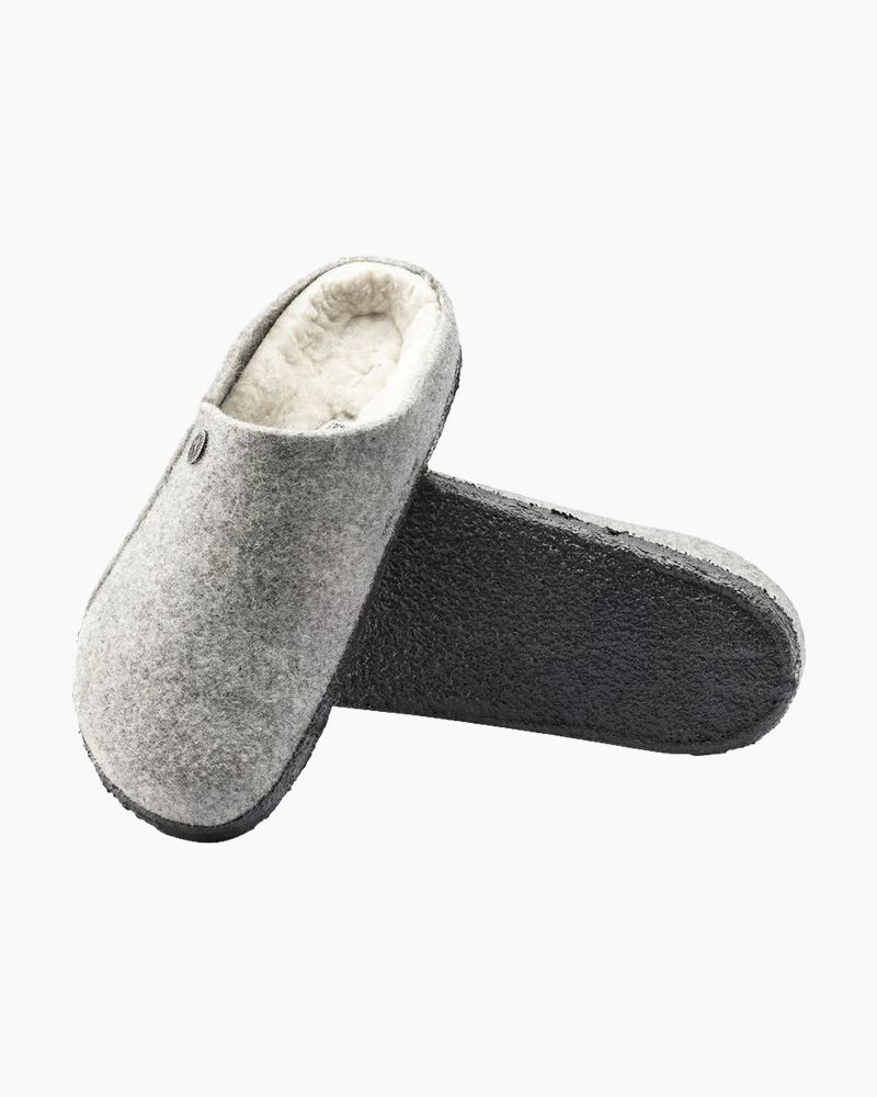 Zermatt Shearling Wool Felt Slippers in Light Grey | Birkenstock | The ...