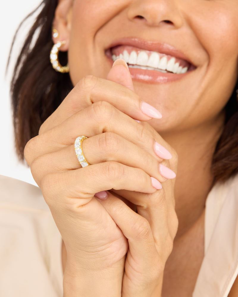 Lil Queen's White Diamondette Ring in Gold Size 6 | Melinda Maria ...