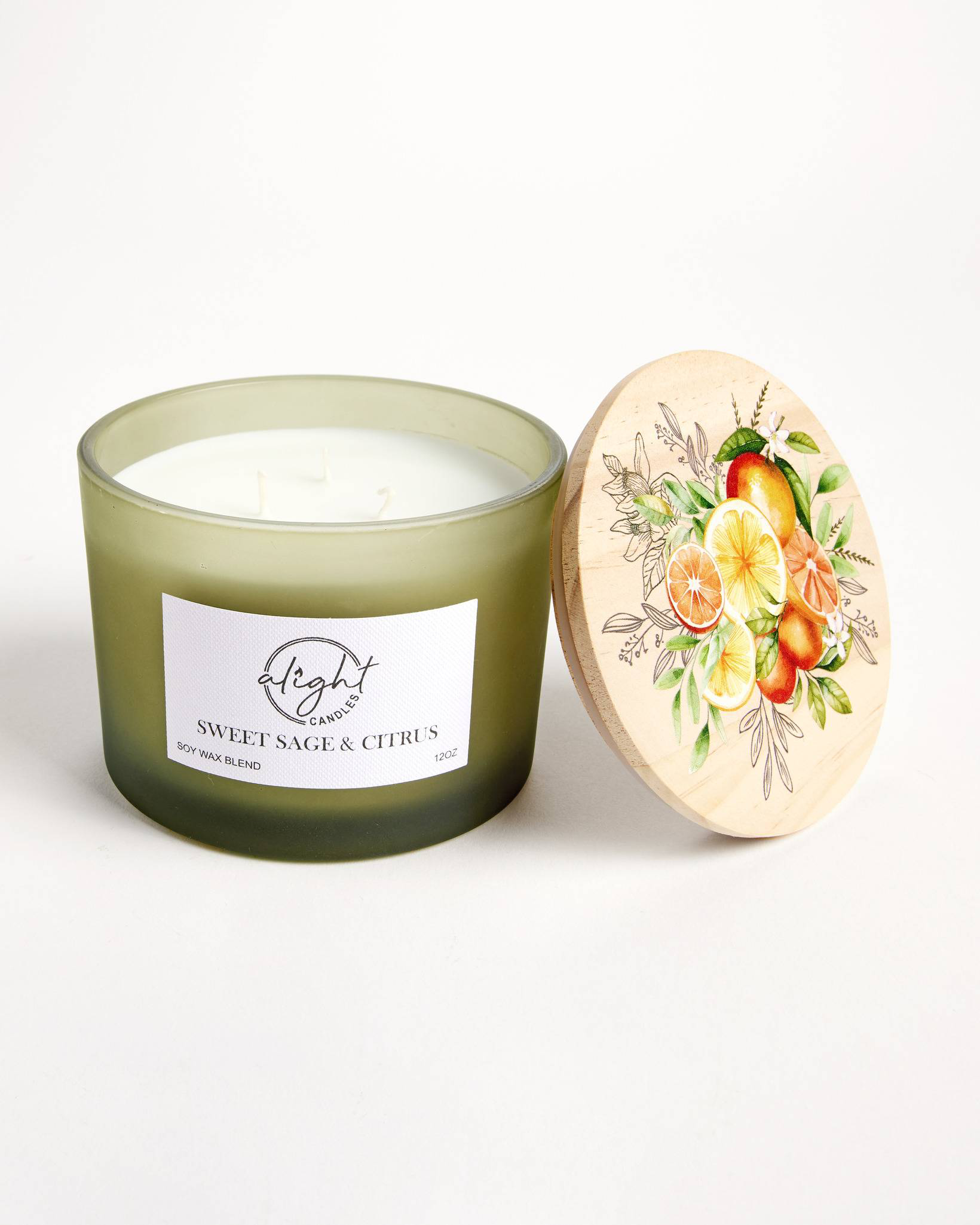 Sweet Sage & Citrus 12 oz. Candle | Alight Candles | The Paper Store