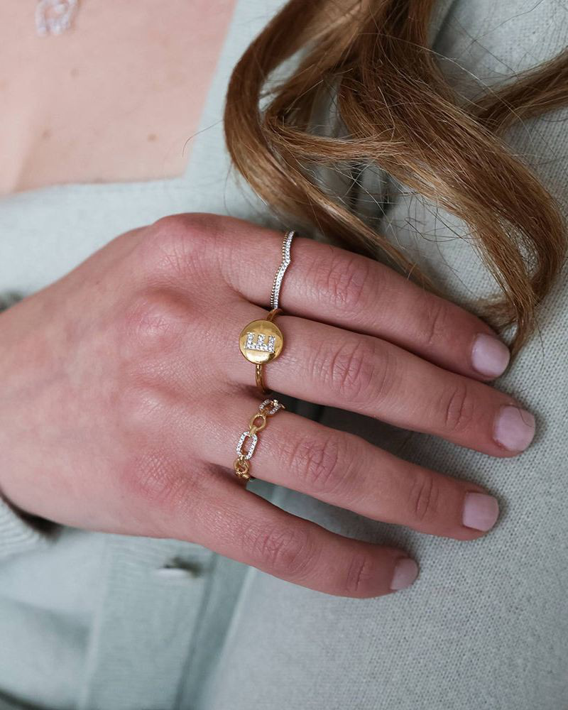 Linked Forever To You Stackable Ring in Gold - Size 8 | Ella Stein | The Paper Store