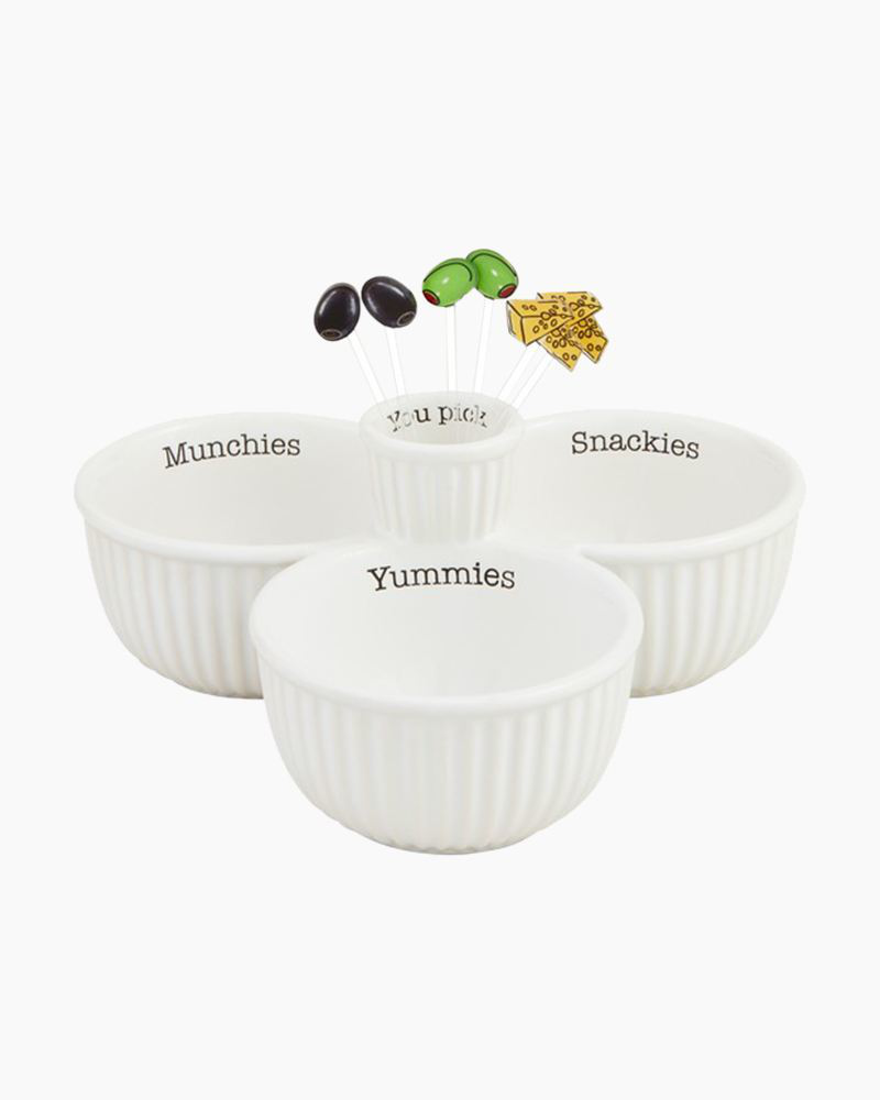 Triple Snack Dish and Toothpick Set | Circa | The Paper Store