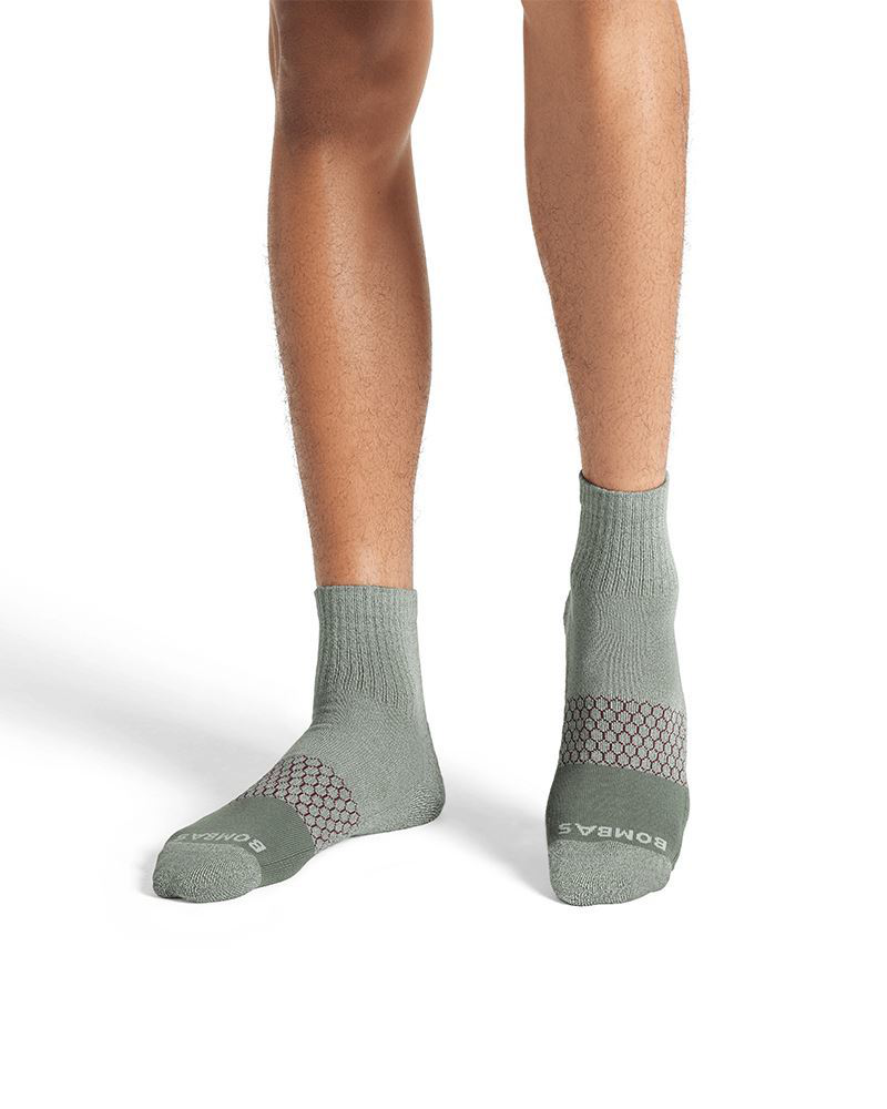 Toe Block Quarter Socks in Putty Green | Bombas | The Paper Store