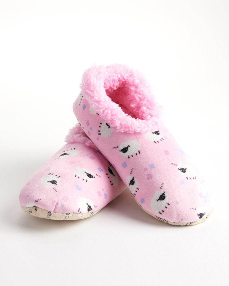 Pink Sheep Print Snoozies Slippers | Snoozies | The Paper Store