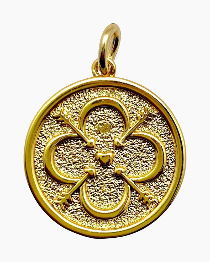 Heart and Arrow Coin Charm in Gold | Shiver + Duke | The Paper Store