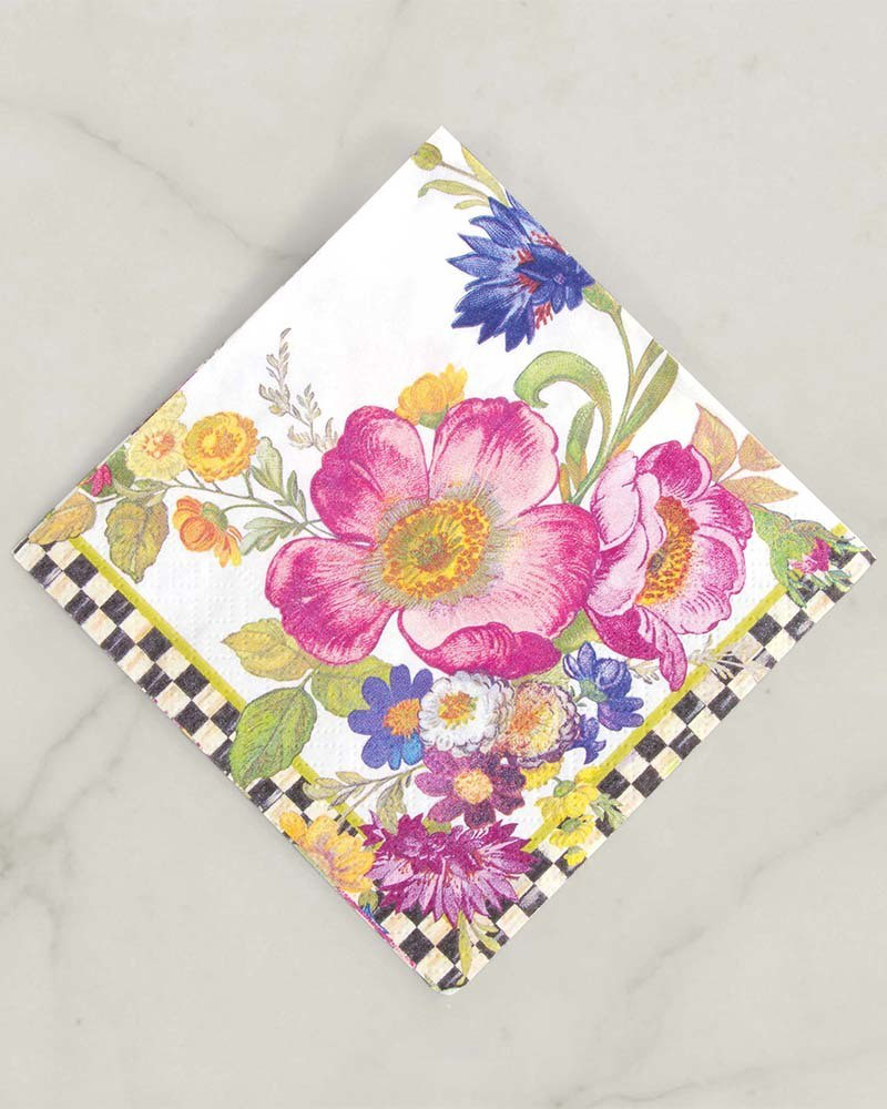 White Flower Market Cocktail Paper Napkins (Pack of 20) | MacKenzie ...