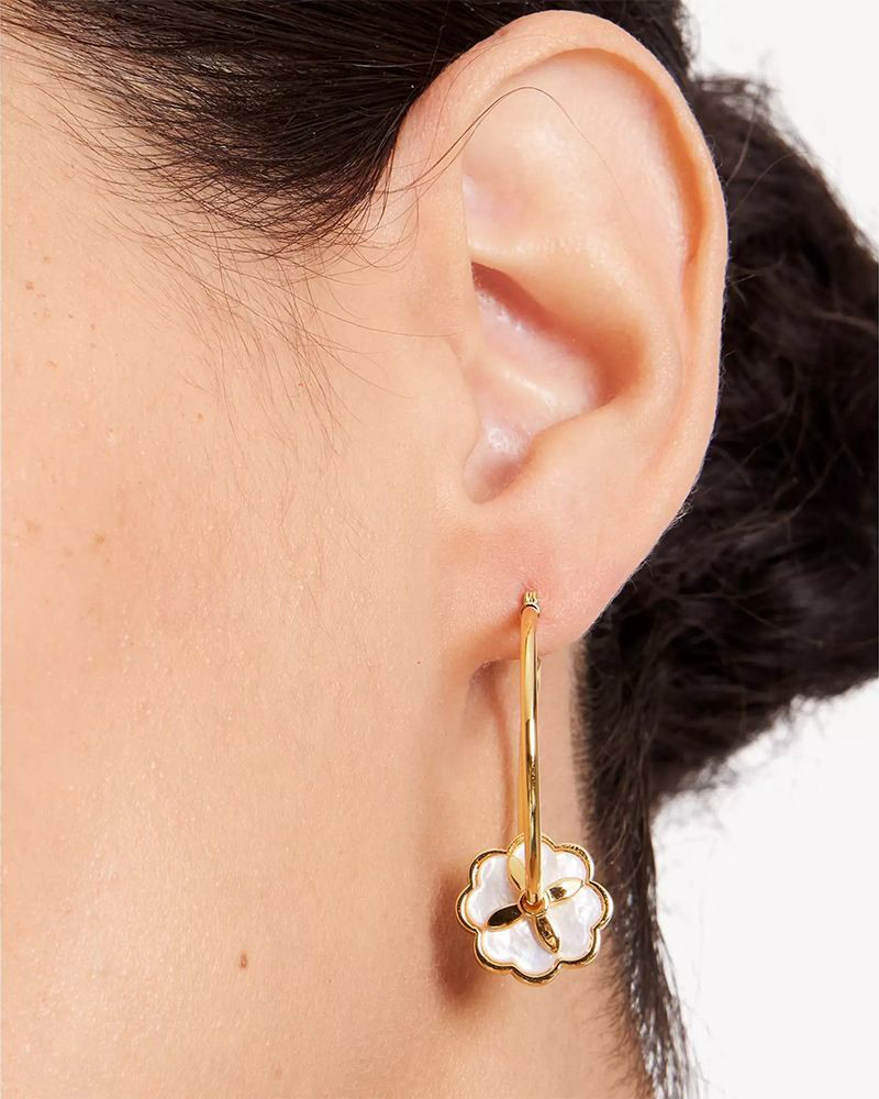 Heritage Bloom Hoops in Gold | kate spade new york | The Paper Store