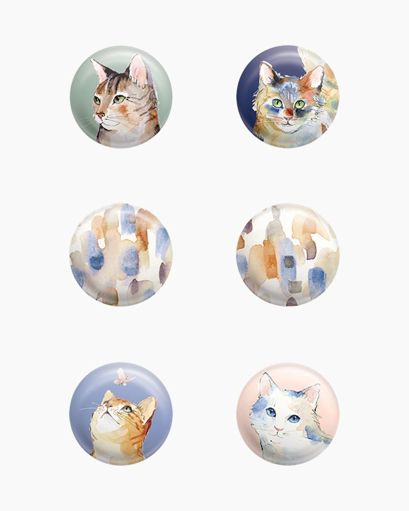 Watercolor Cats Notepads and Magnets Set | Punch Studio | The Paper Store