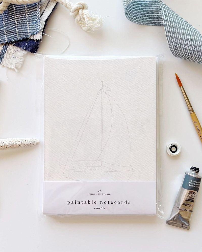 Seaside Paintable Notecard Set | EMILY LEX STUDIO | The Paper Store