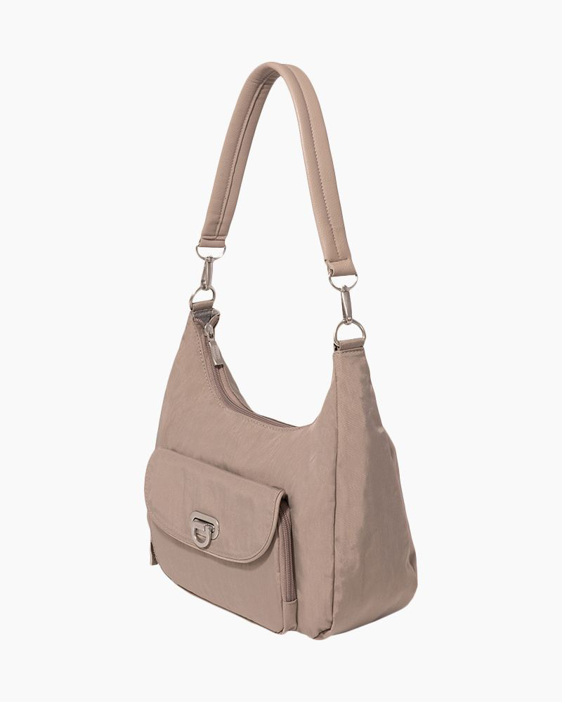 Coastal Flip Lock Half Moon Bag in Moonrock | Baggallini | The Paper Store