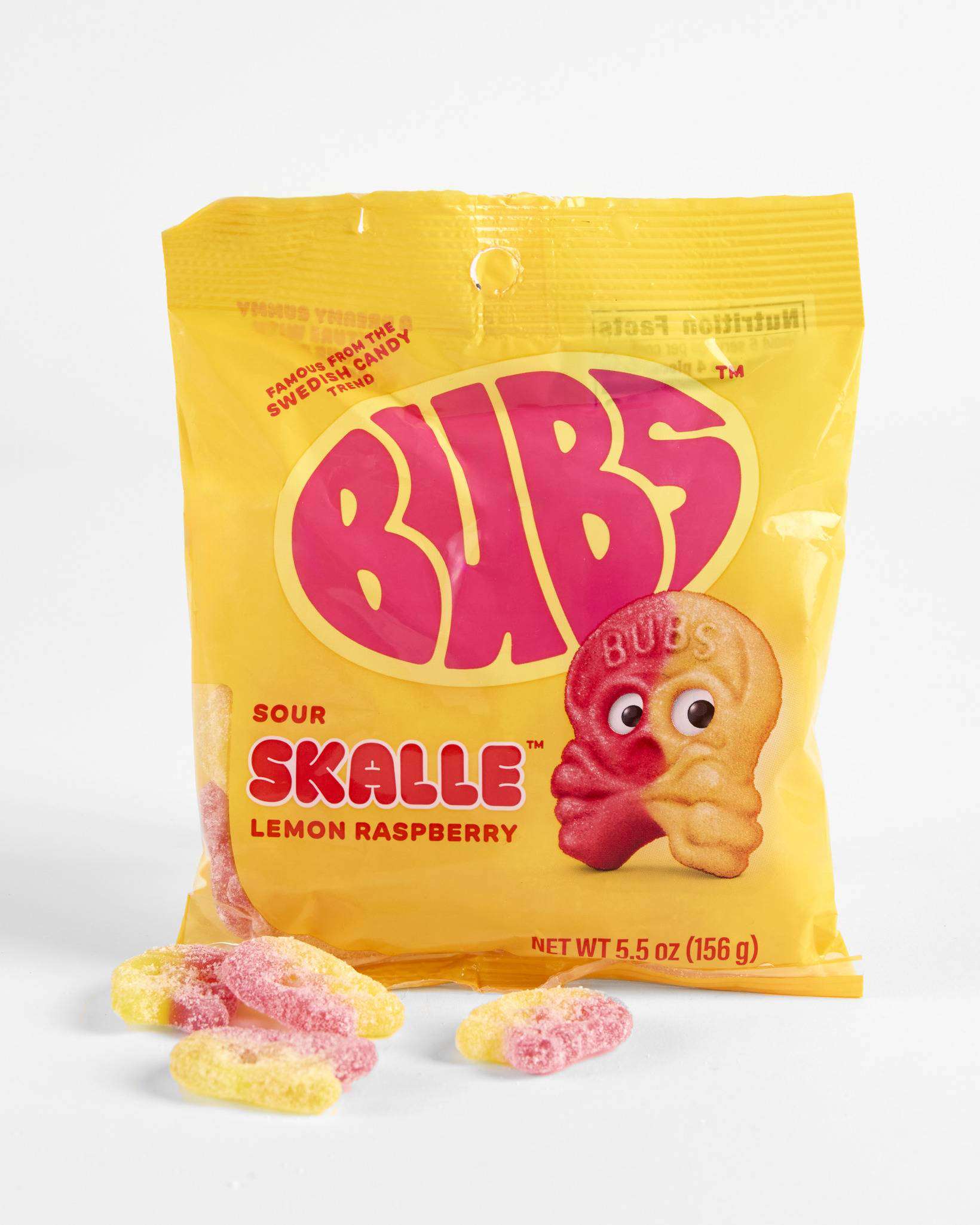 Sour Lemon Raspberry Skalle BUBS Swedish Candy | BUBS | The Paper Store