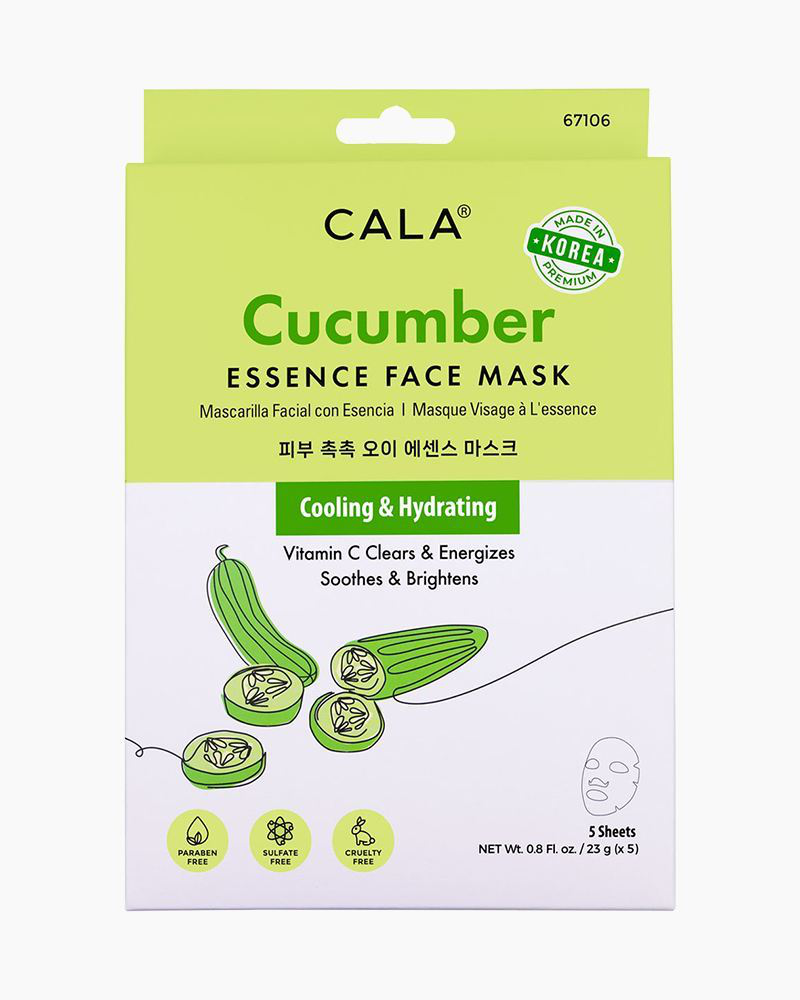 Cucumber Essence Face Masks (Pack of 5) | Cala Products | The Paper Store