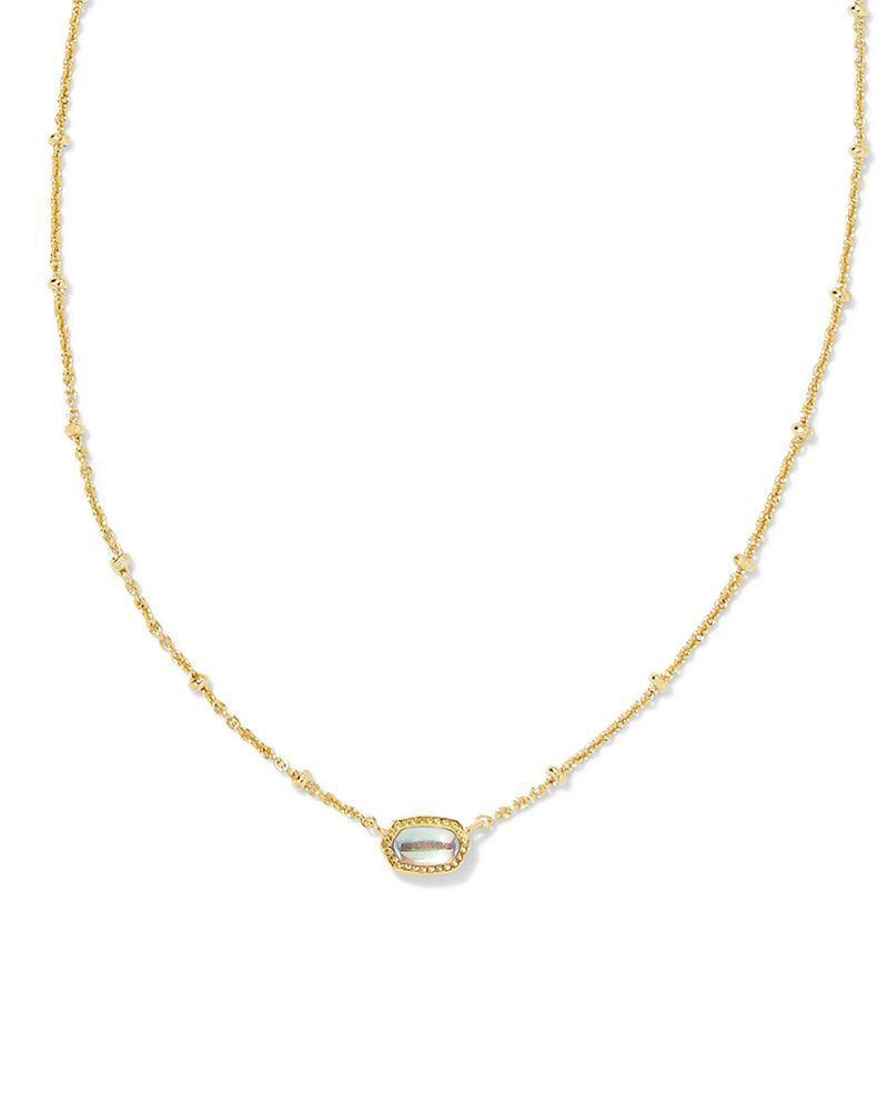 Mini Elisa Gold Satellite Short Pendant Necklace in Dichroic Glass ...