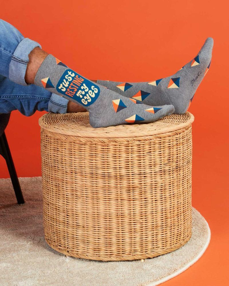 Men's Just Resting My Eyes Crew Socks | Blue Q | The Paper Store
