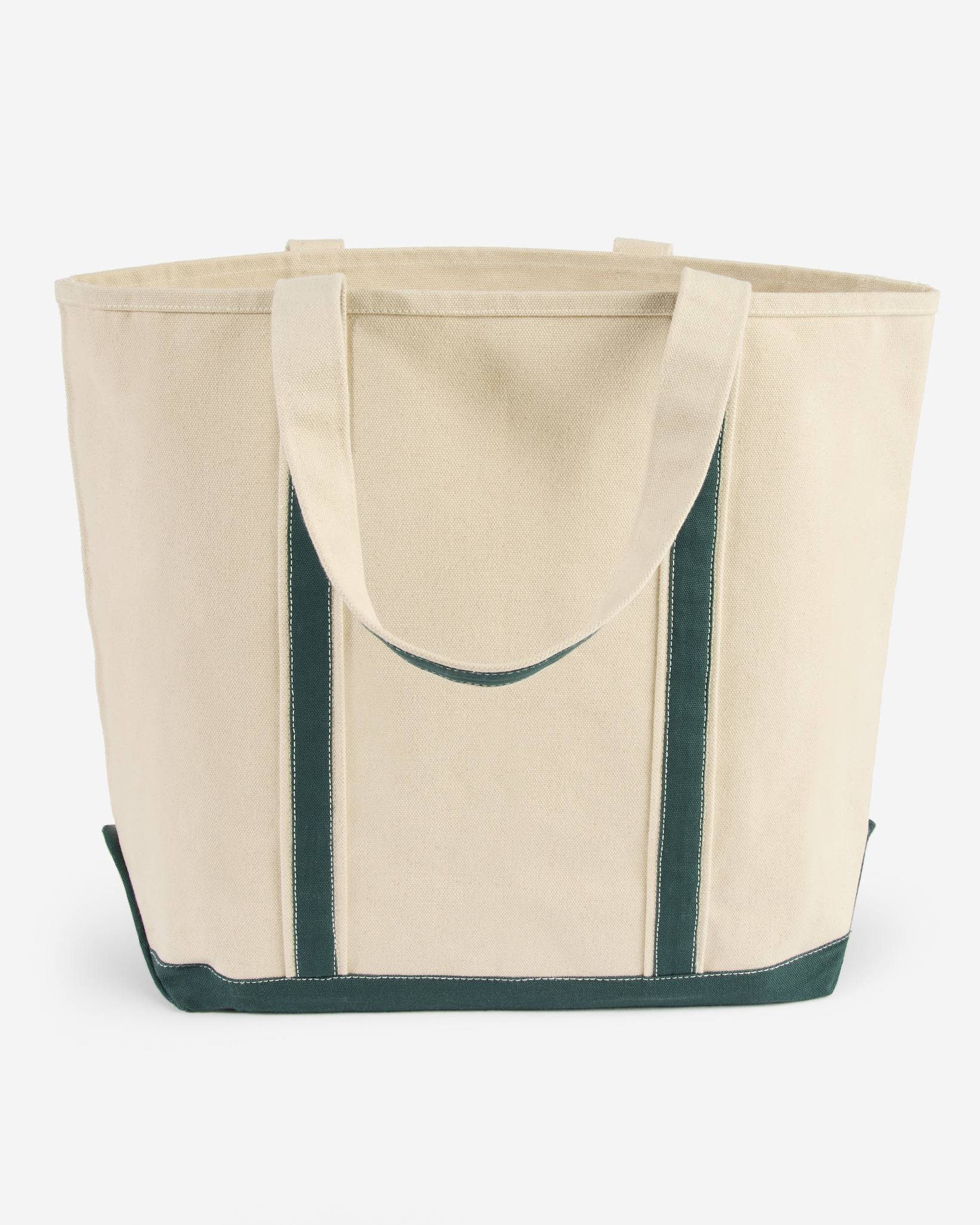 Large Canvas Tote Bag in White and Pine | Uncharted Threads | The Paper ...
