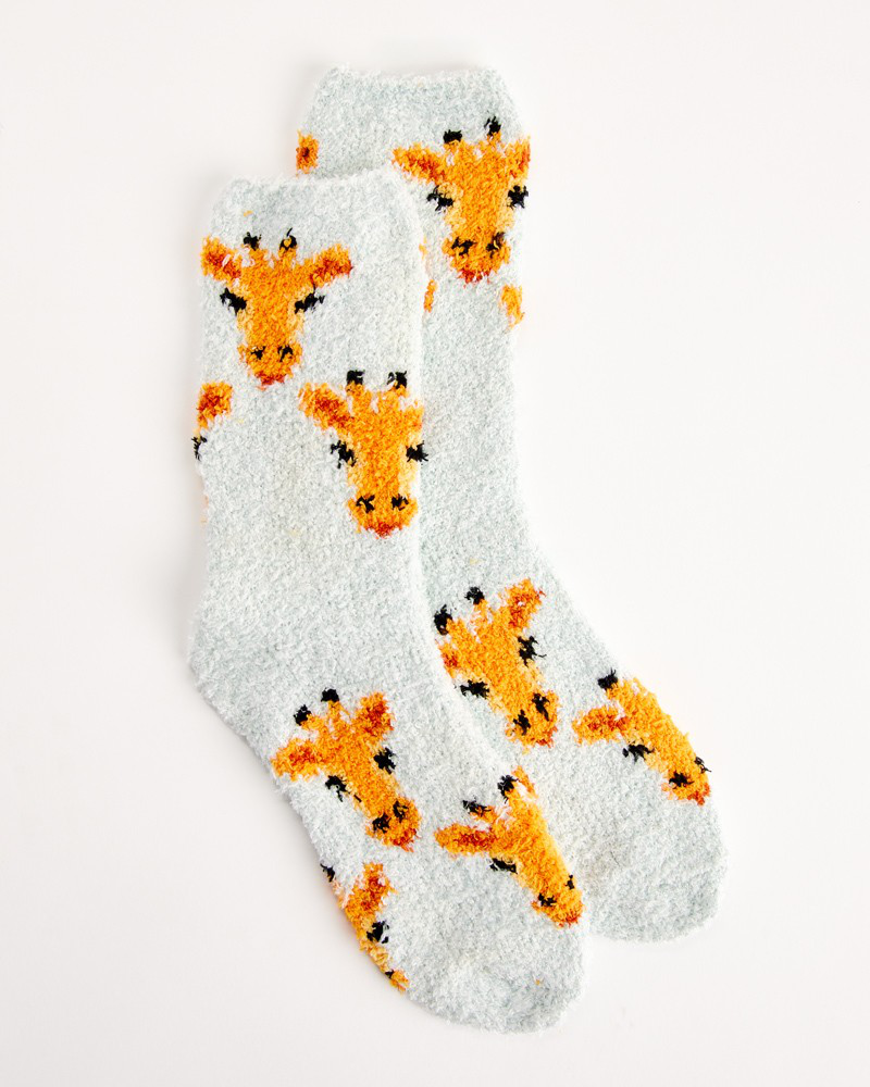 Giraffe Animal Pattern Butter Socks | mia & tess | The Paper Store