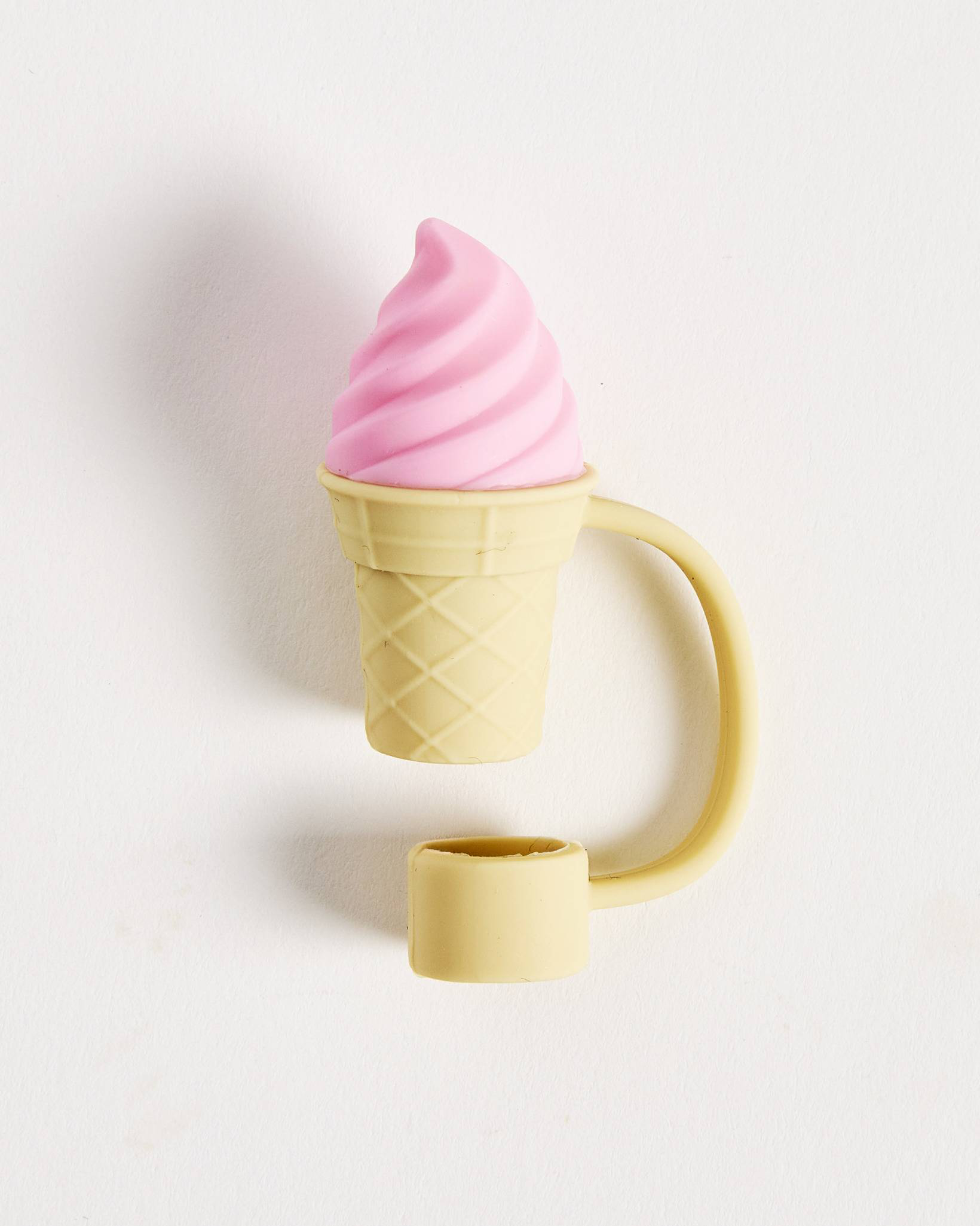 Pink Ice Cream Cone Straw Topper Charm | The Paper Store | The Paper Store